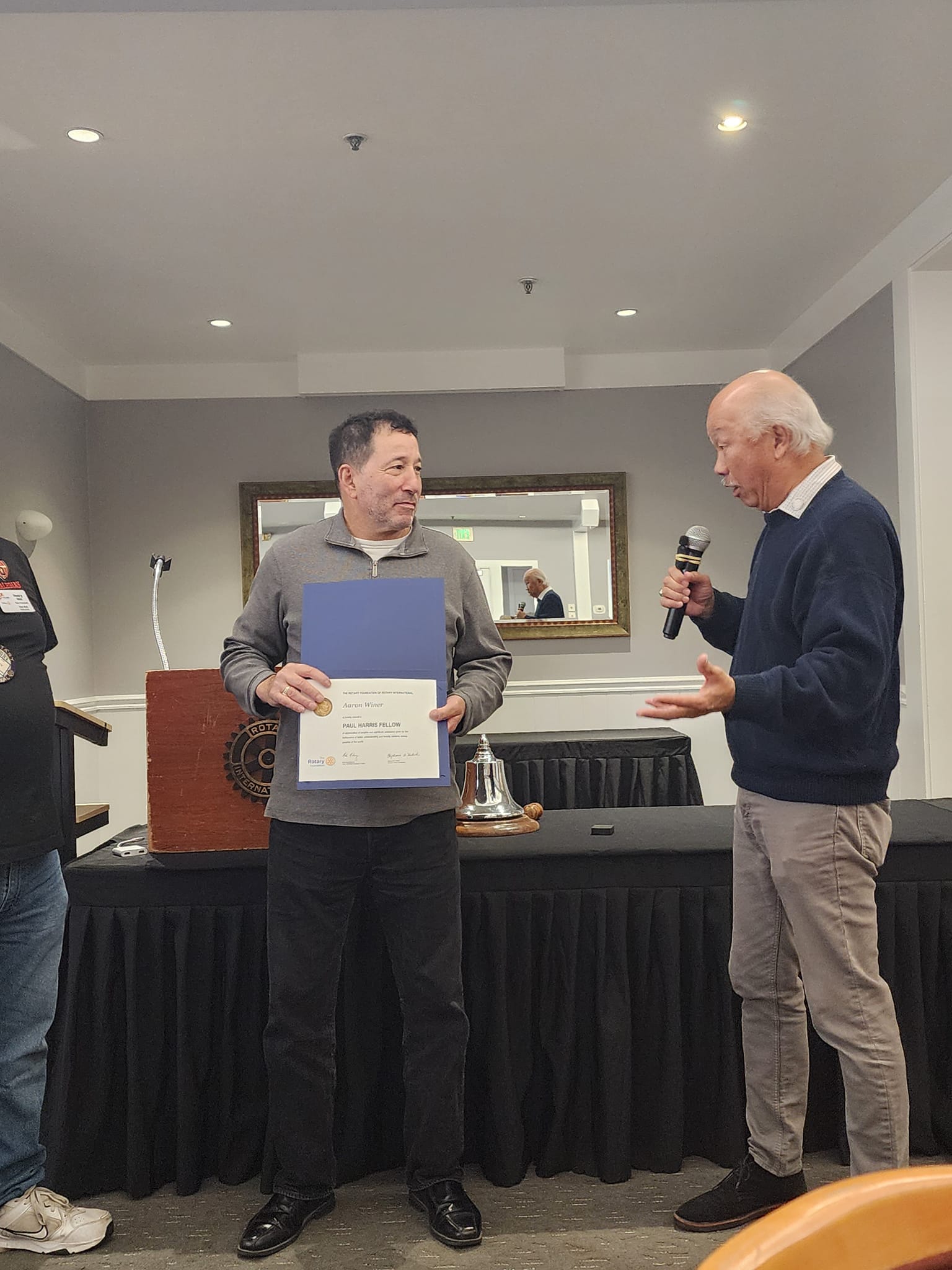 Congratulations on our newest Paul Harris member, Aaron Winer ...